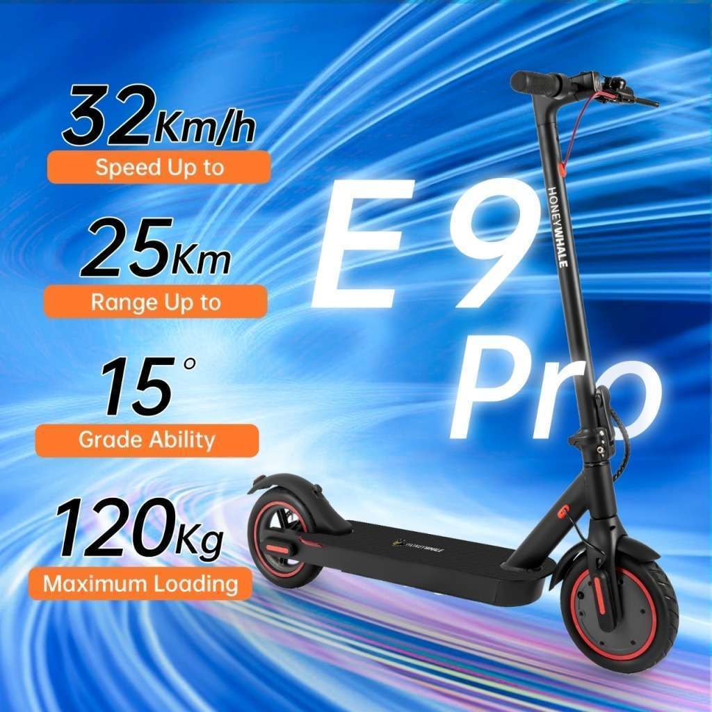 32KM/H-Up to 25KM Electric Scooter E9 PRO | HONEY WHALE
