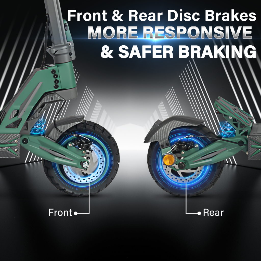 Strong Climbing Ability-1200W-50KM/H-Up to 50KM-10" All-terrain Tires ...